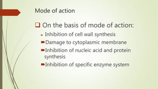 Antibiotics and their mode of action ankush (2019 a109m) | PPTX