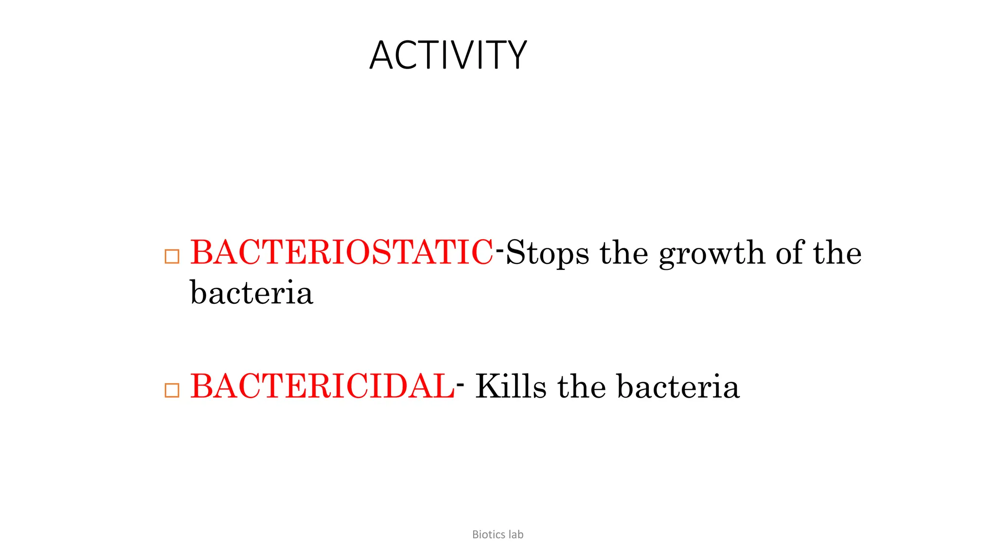 Basics of antibiotics-different types of classification | PPTX