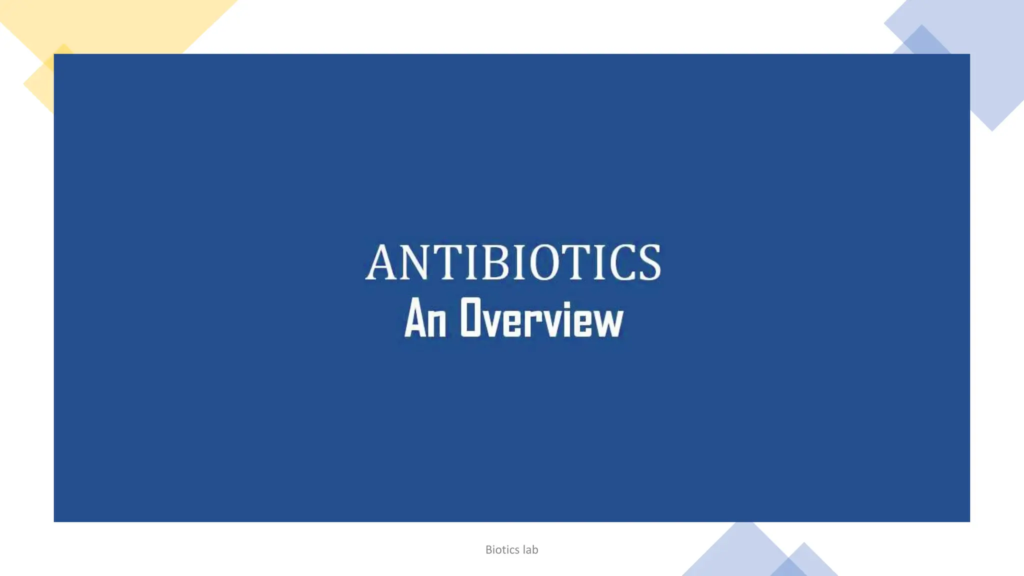 Basics of antibiotics-different types of classification | PPTX