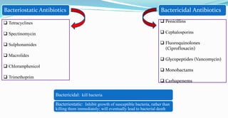 Antibiotics classification, synergism and antagonism | PPTX