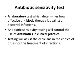 Antibiotic sensitivity test PPT by Dr.C.P.PRINCE | PPT