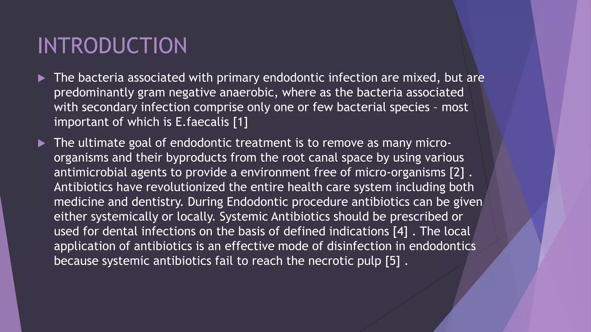 Antibiotics in endodontics | PPTX