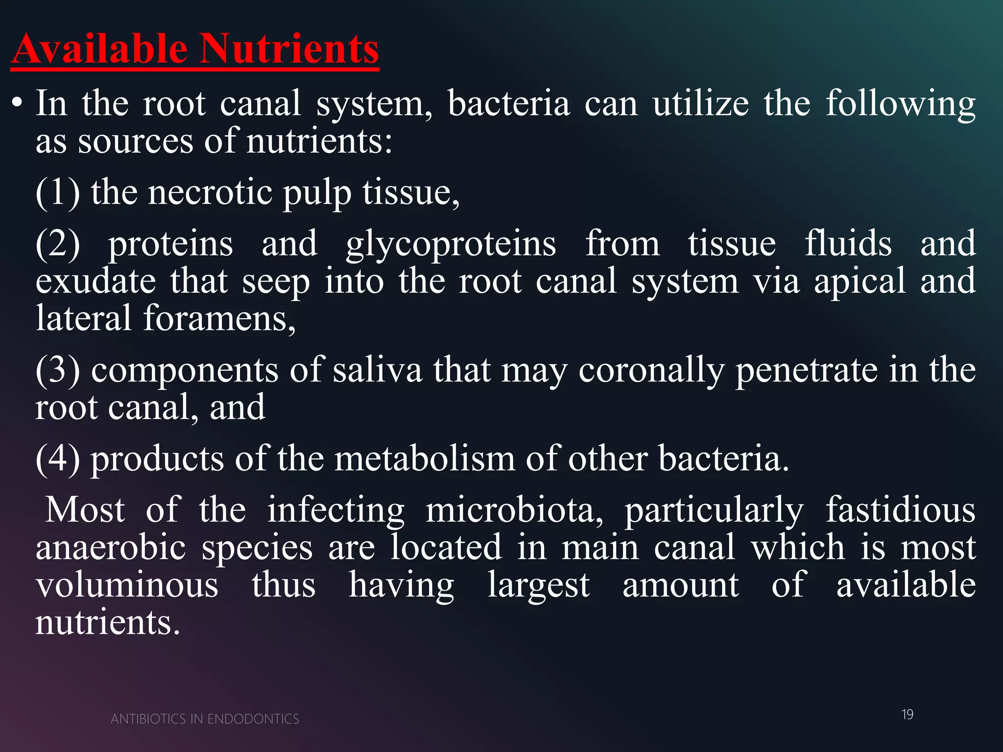Antibiotics in endodontics | PPTX