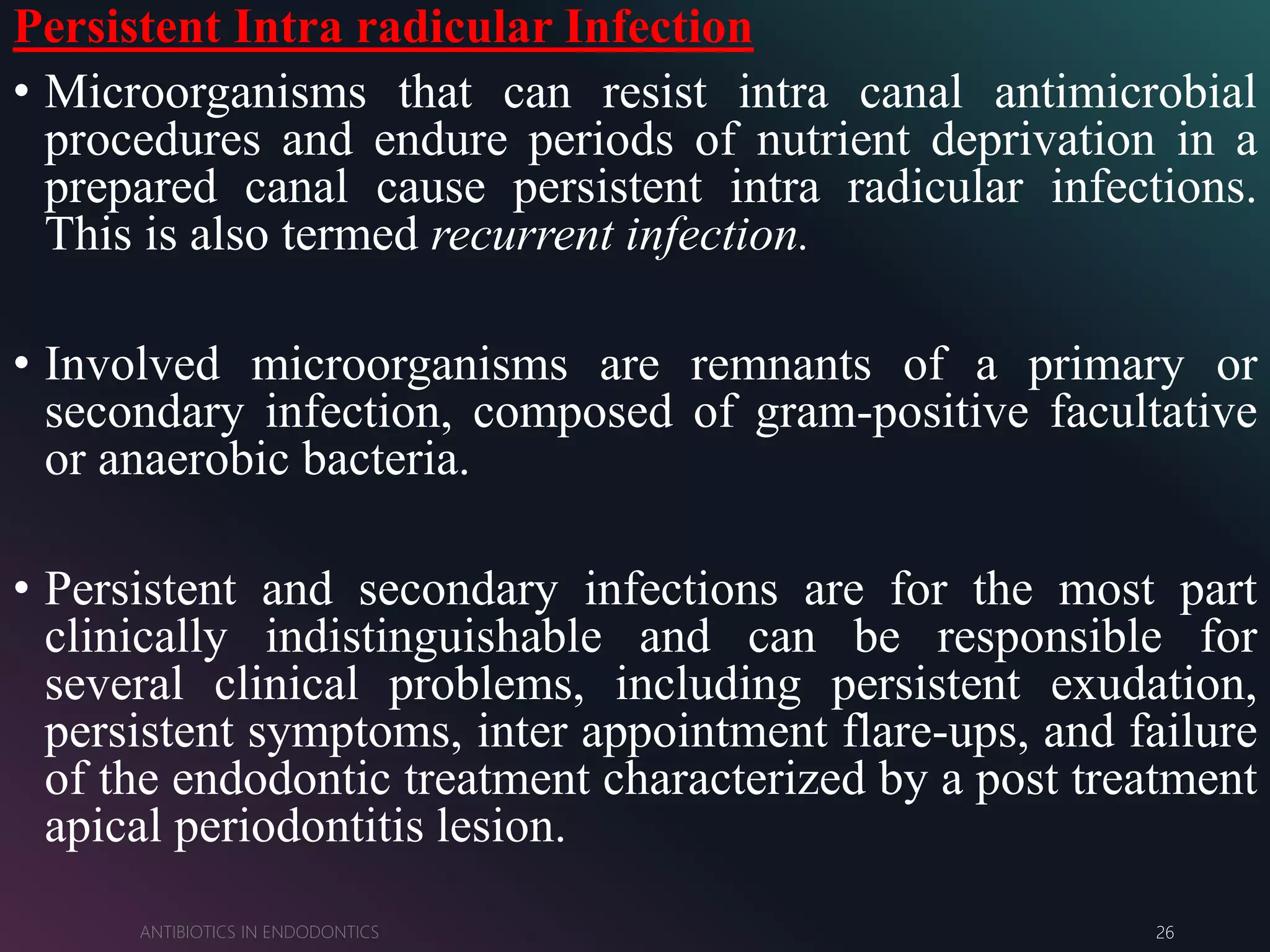 Antibiotics in endodontics | PPTX