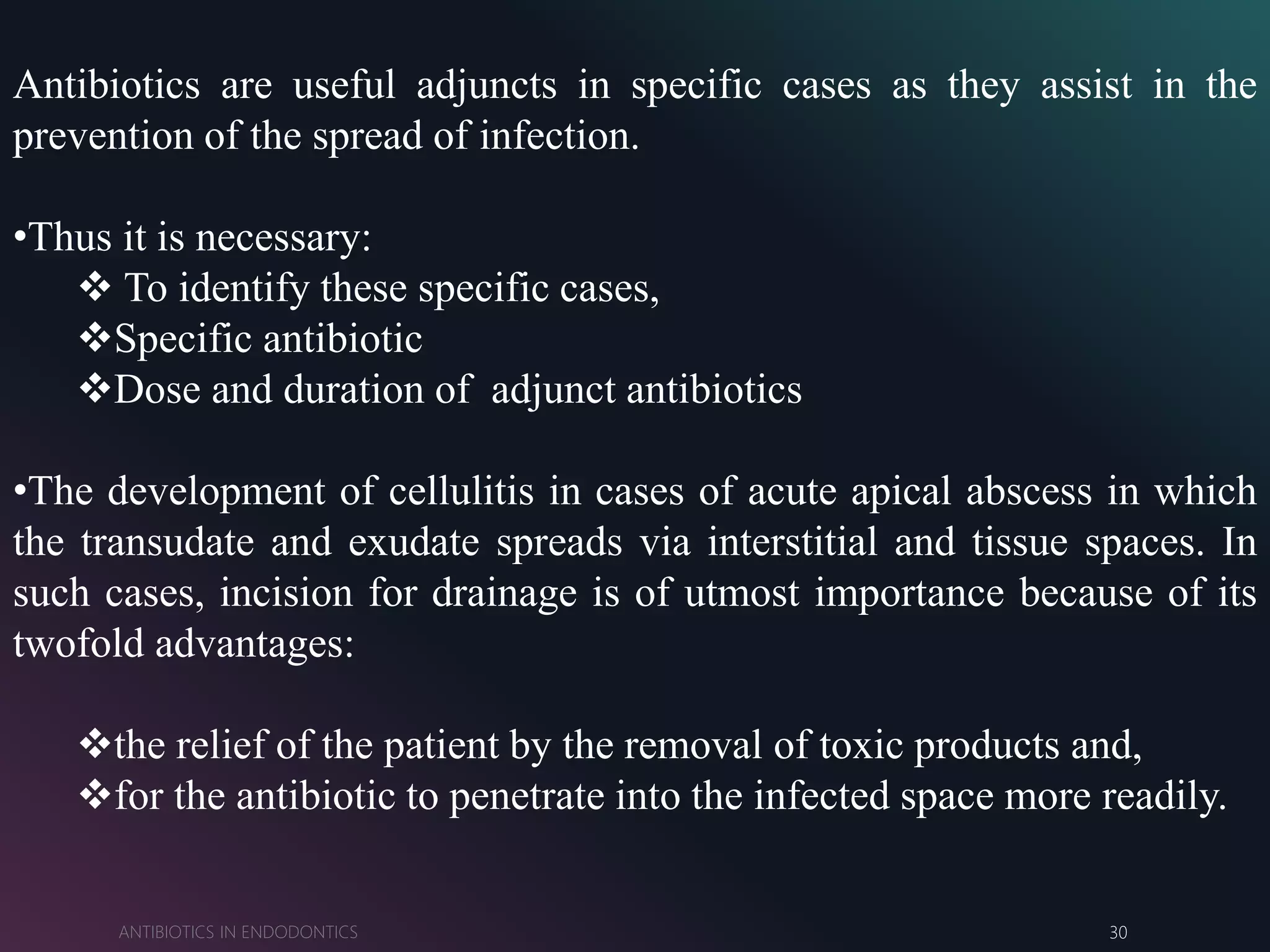 Antibiotics in endodontics | PPTX