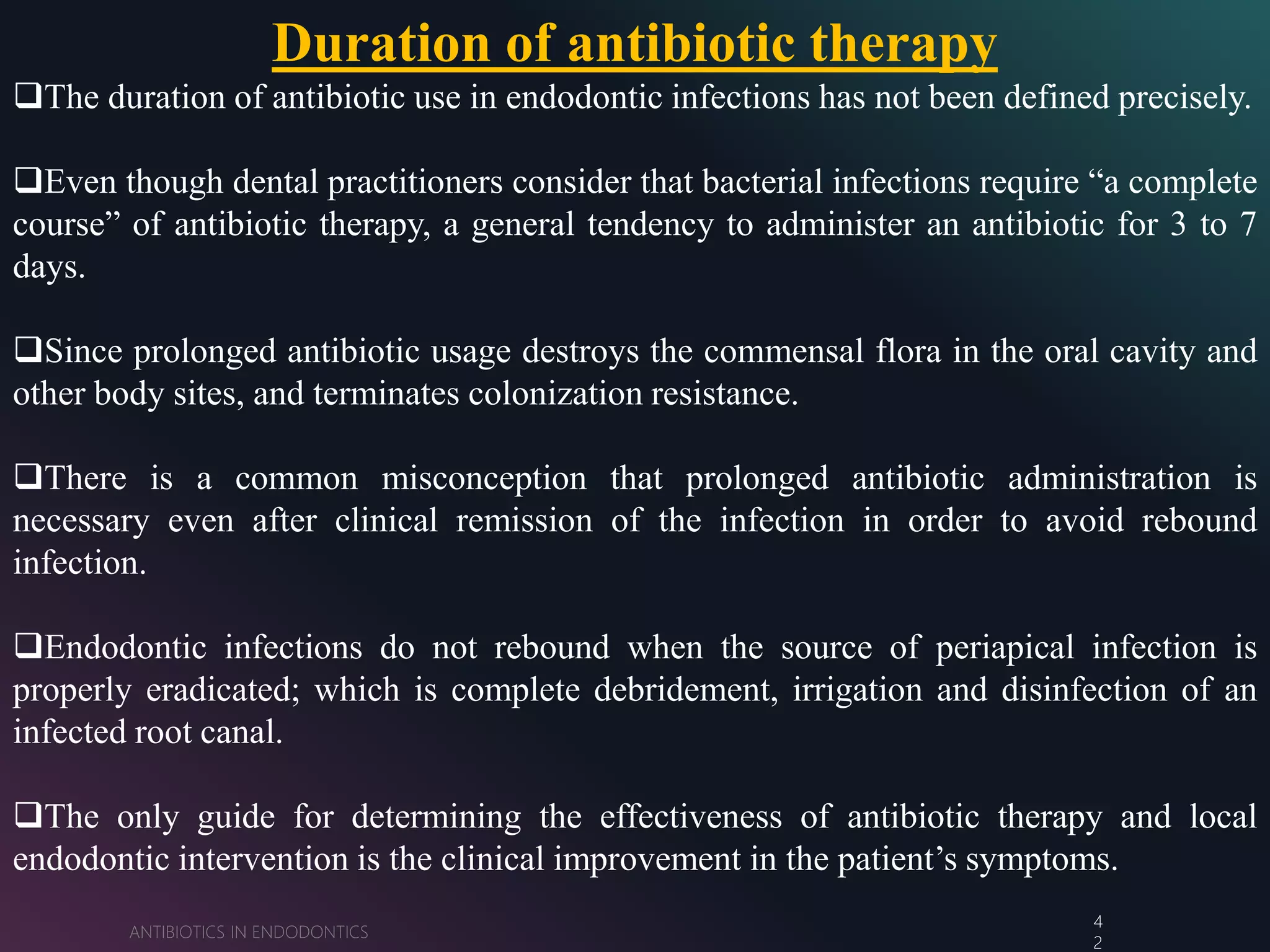 Antibiotics in endodontics | PPTX