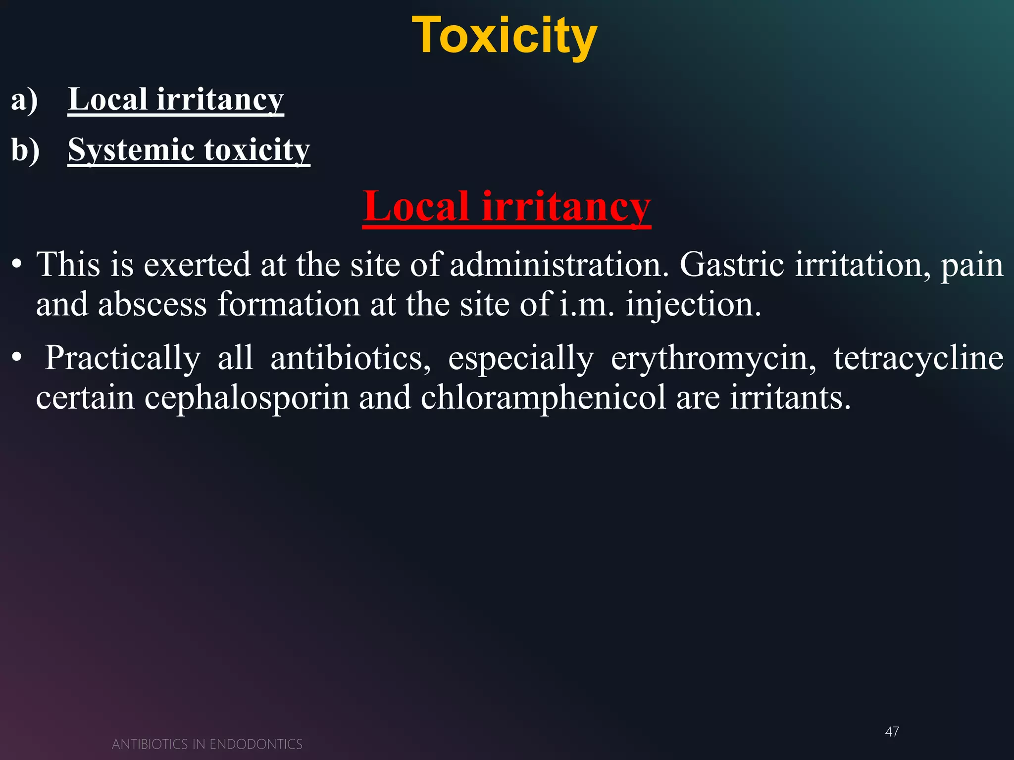 Antibiotics in endodontics | PPTX