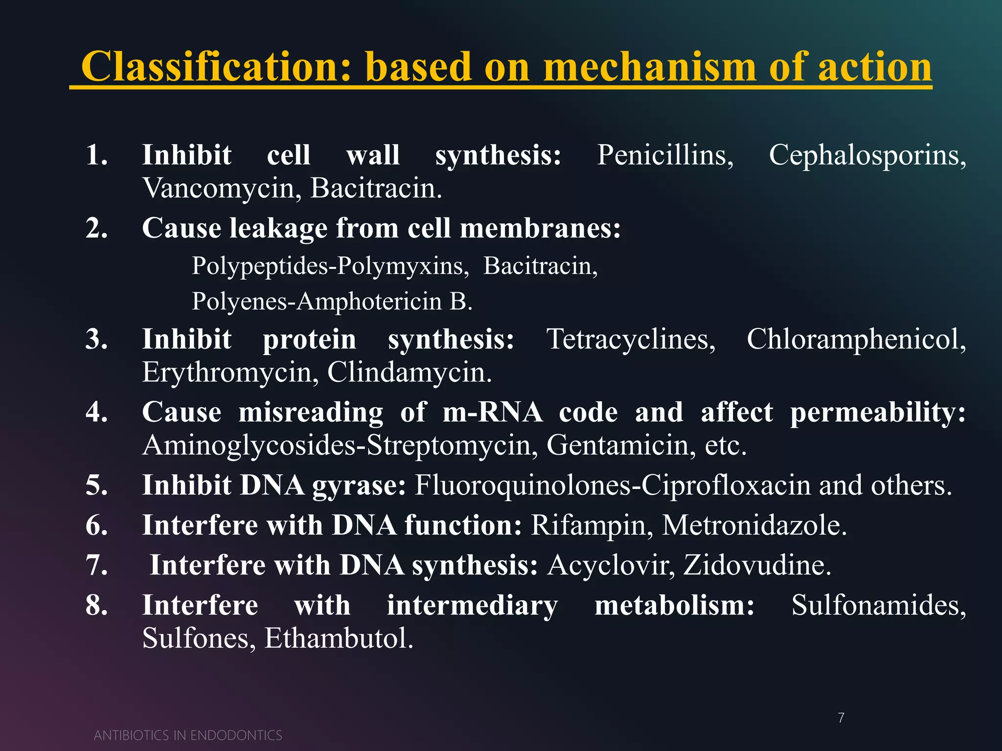 Antibiotics in endodontics | PPTX