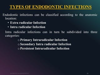 Antibiotics in endodontics | PPTX