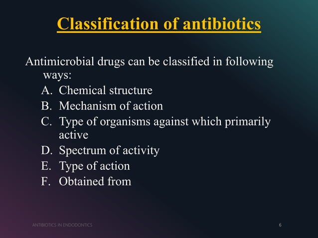 Antibiotics in endodontics | PPTX
