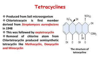 Antibiotics inhibiting protein synthesis 1 tetracyclines 03 05-2018 | PPTX