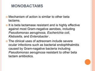 Antibiotics in ophthalmology | PPTX