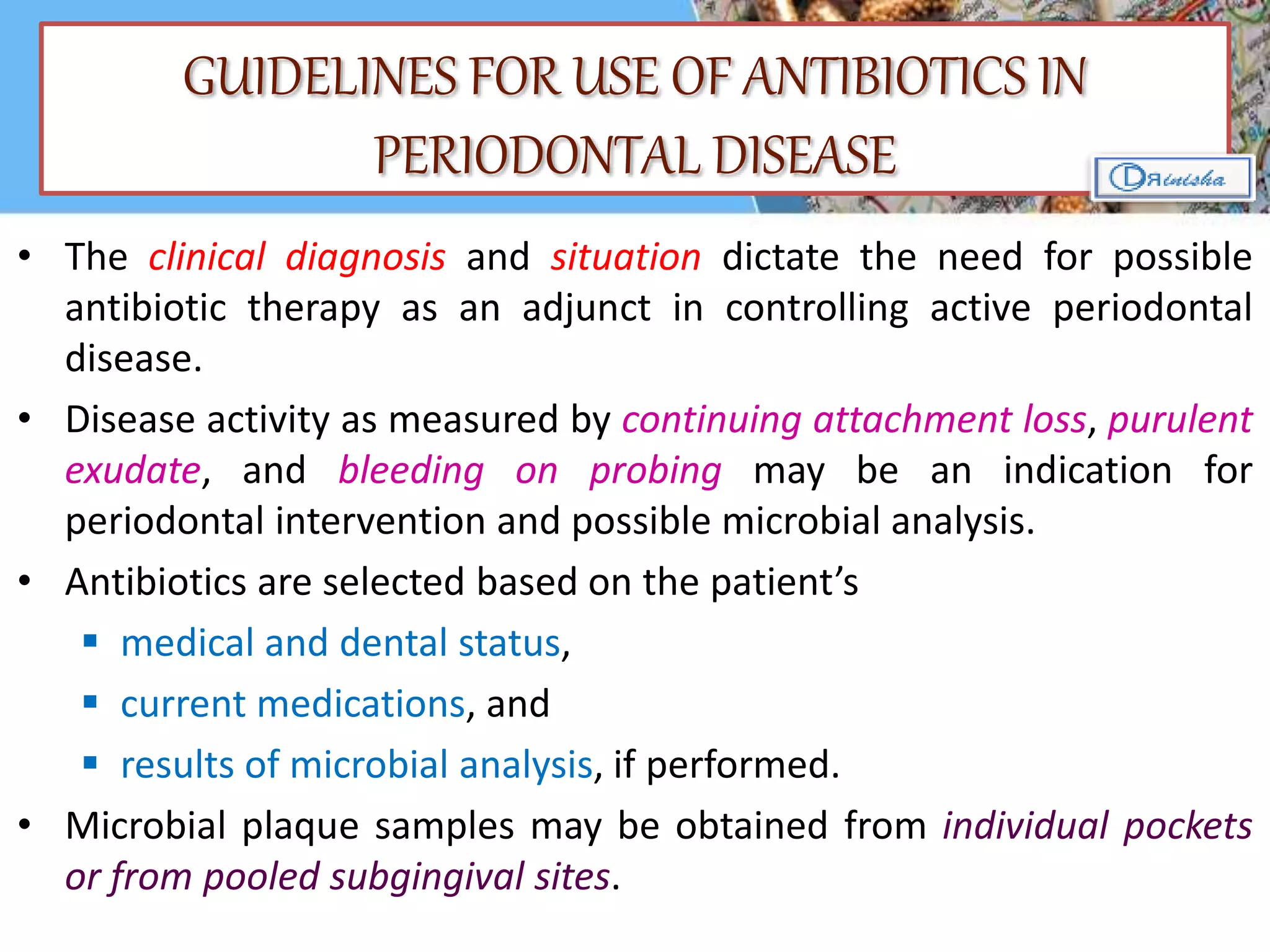 Antibiotics in periodontics | PPTX
