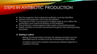 ANTIBIOTICS PRODUCTION BY MICROORGANISMS.pptx