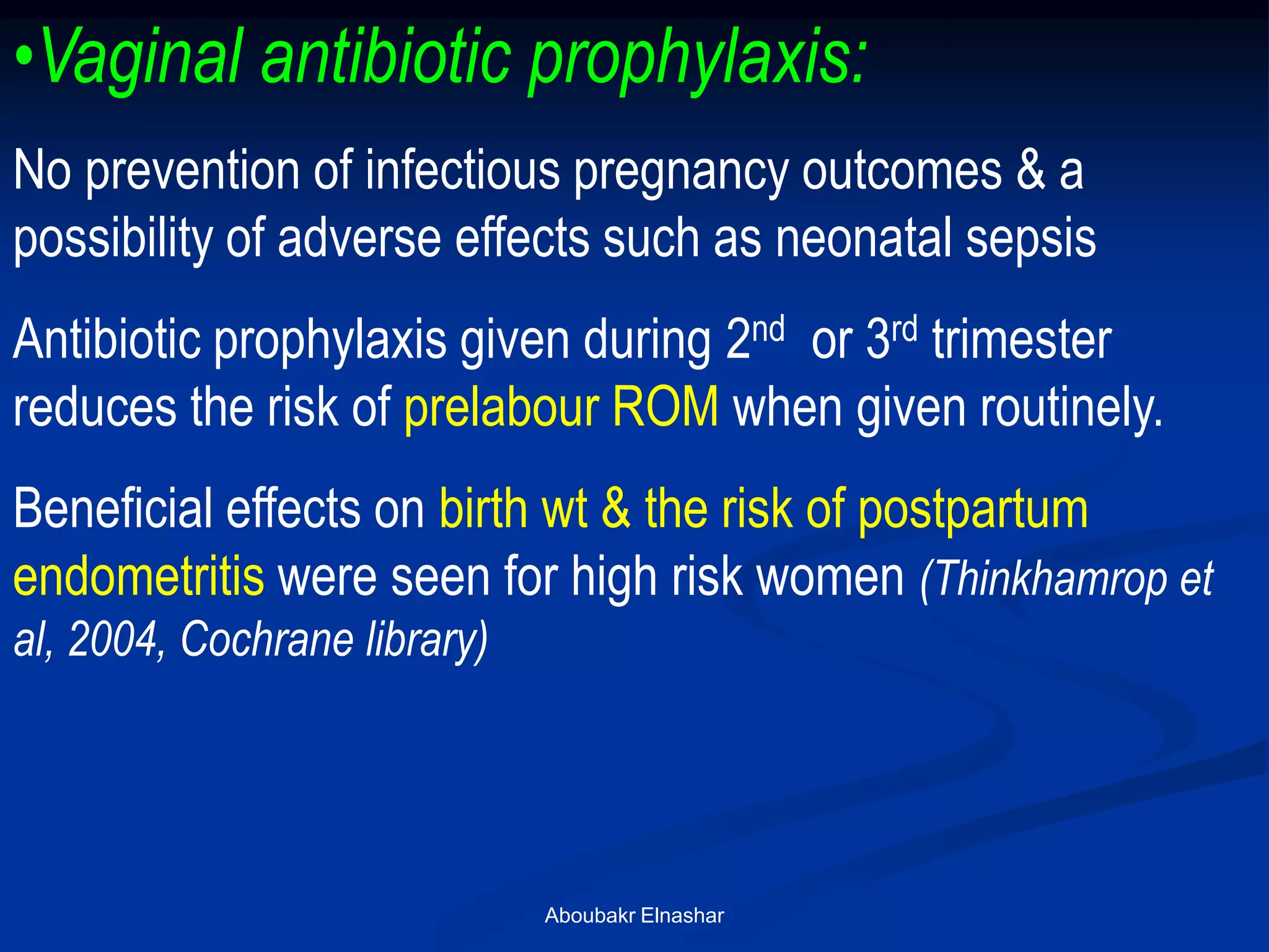 Prophylactic antibiotics in obstetrics and gynecology | PDF