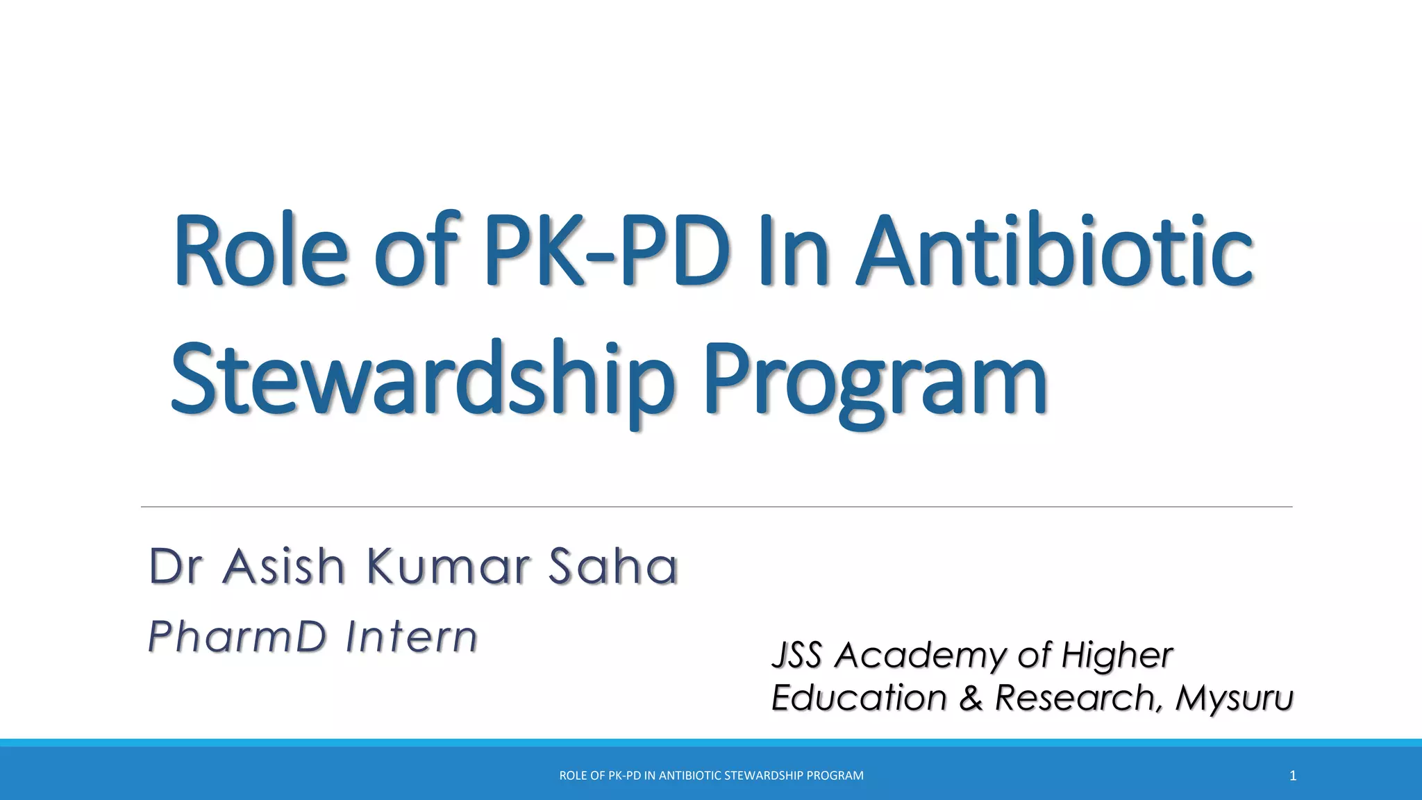Antibiotic stewardship program pk pd approach | PDF