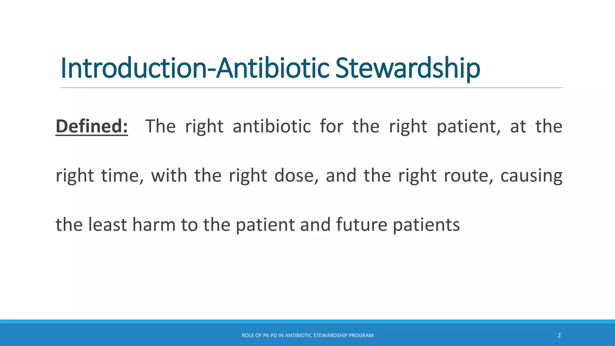 Antibiotic stewardship program pk pd approach | PDF