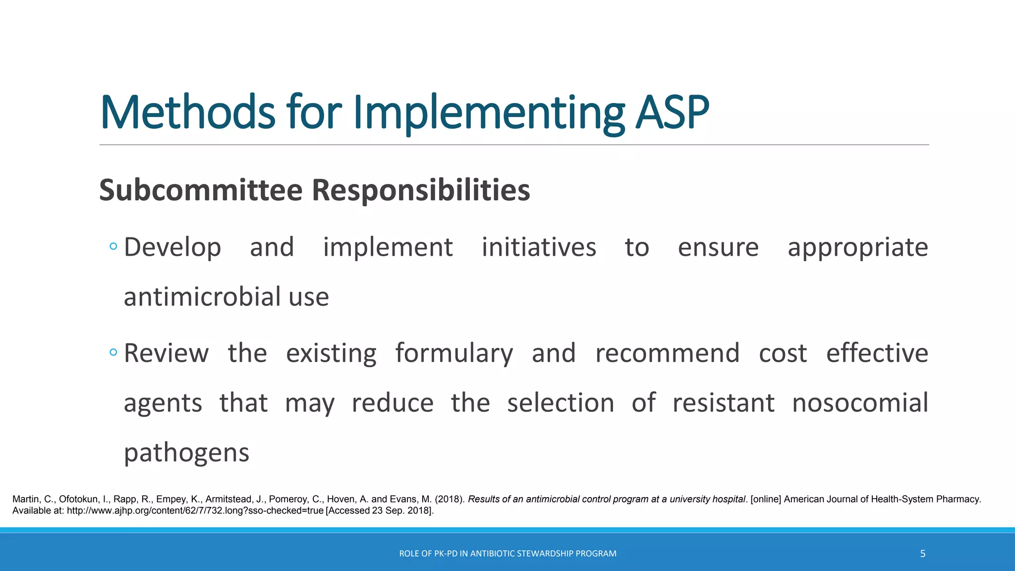 Antibiotic stewardship program pk pd approach | PDF