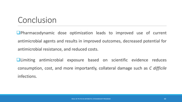 Antibiotic stewardship program pk pd approach | PDF