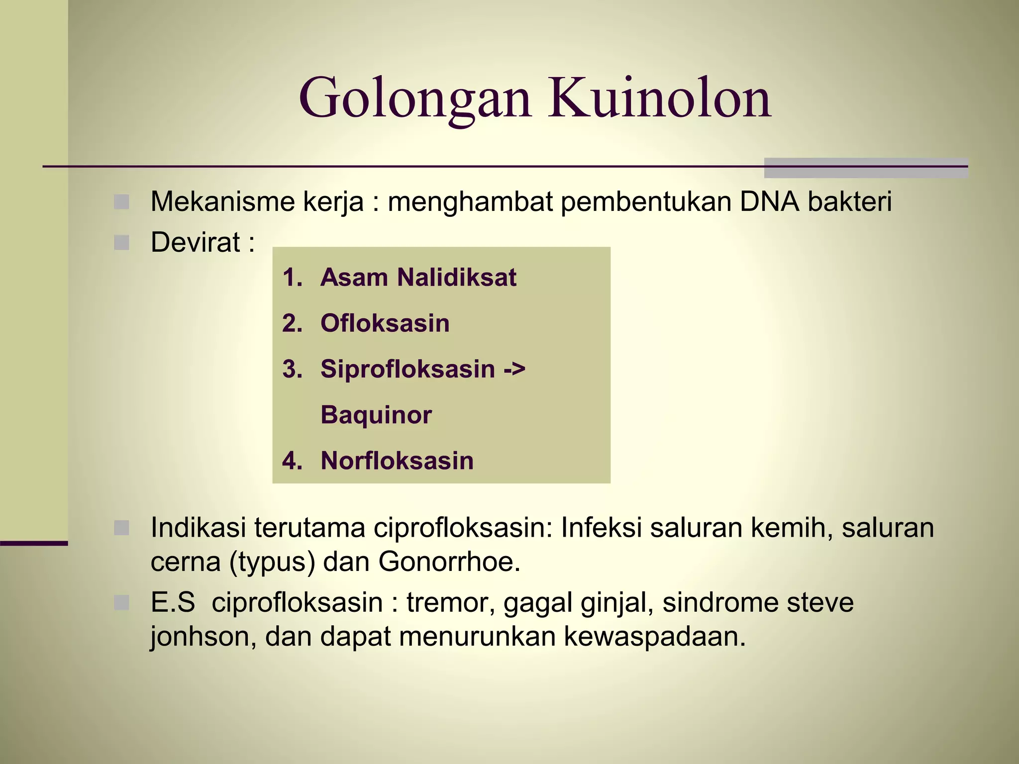Antibiotik dan golongannya | PPTX