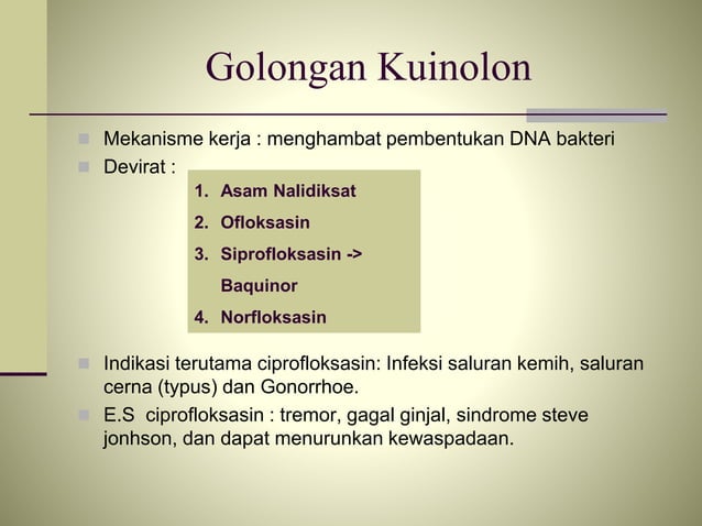 Antibiotik dan golongannya | PPTX