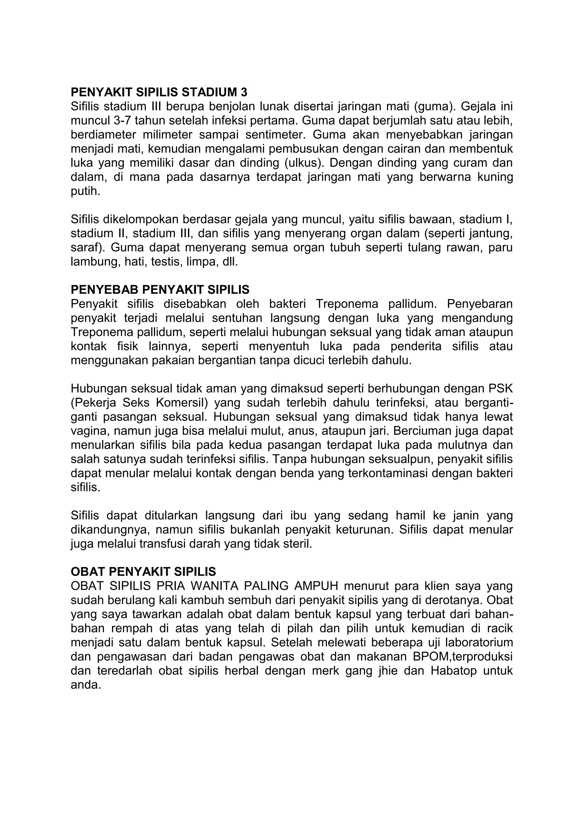 Antibiotik untuk pengobatan sifilis | PDF