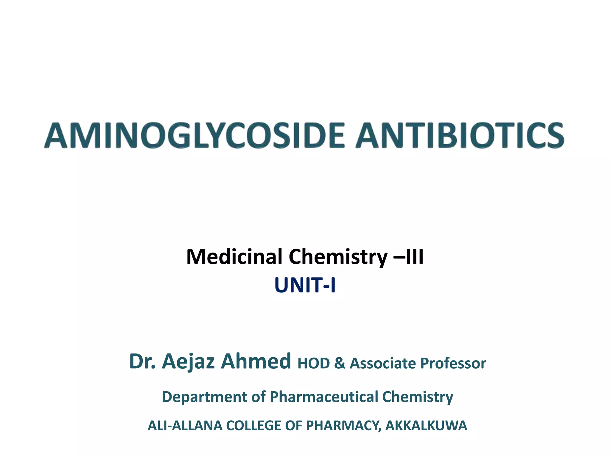 Aminoglycoside and Tetracyclines Antibiotics | PPTX