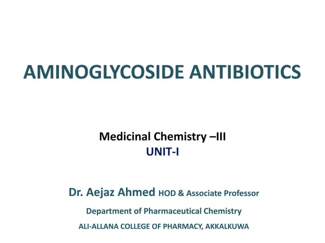 Aminoglycoside and Tetracyclines Antibiotics | PPTX