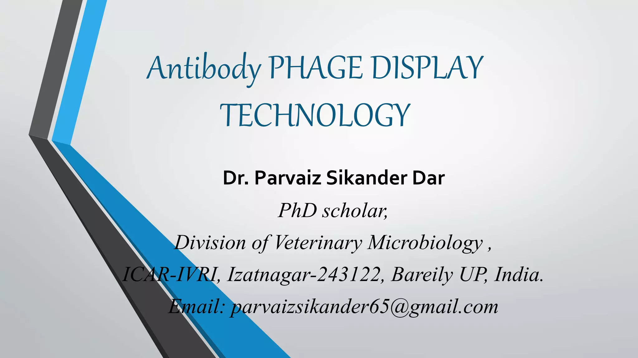 Antibody phage display technology | PPTX