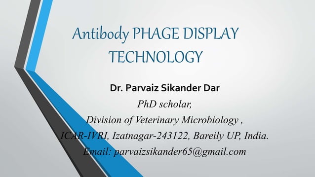 Antibody phage display technology | PPTX | Genetics | Science