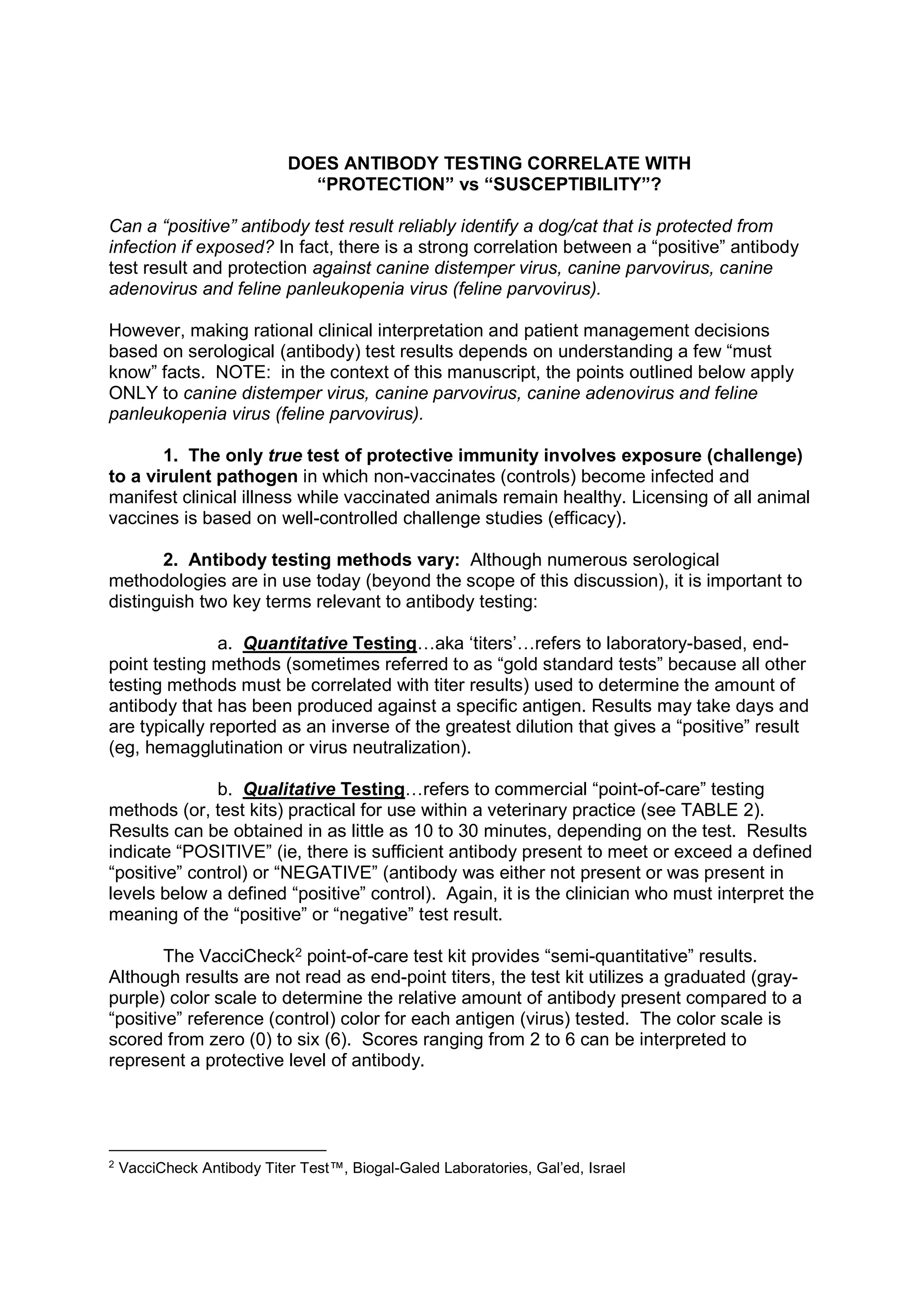 Antibody Testing in Clinical Practice - Indications for Point-of-Care ...