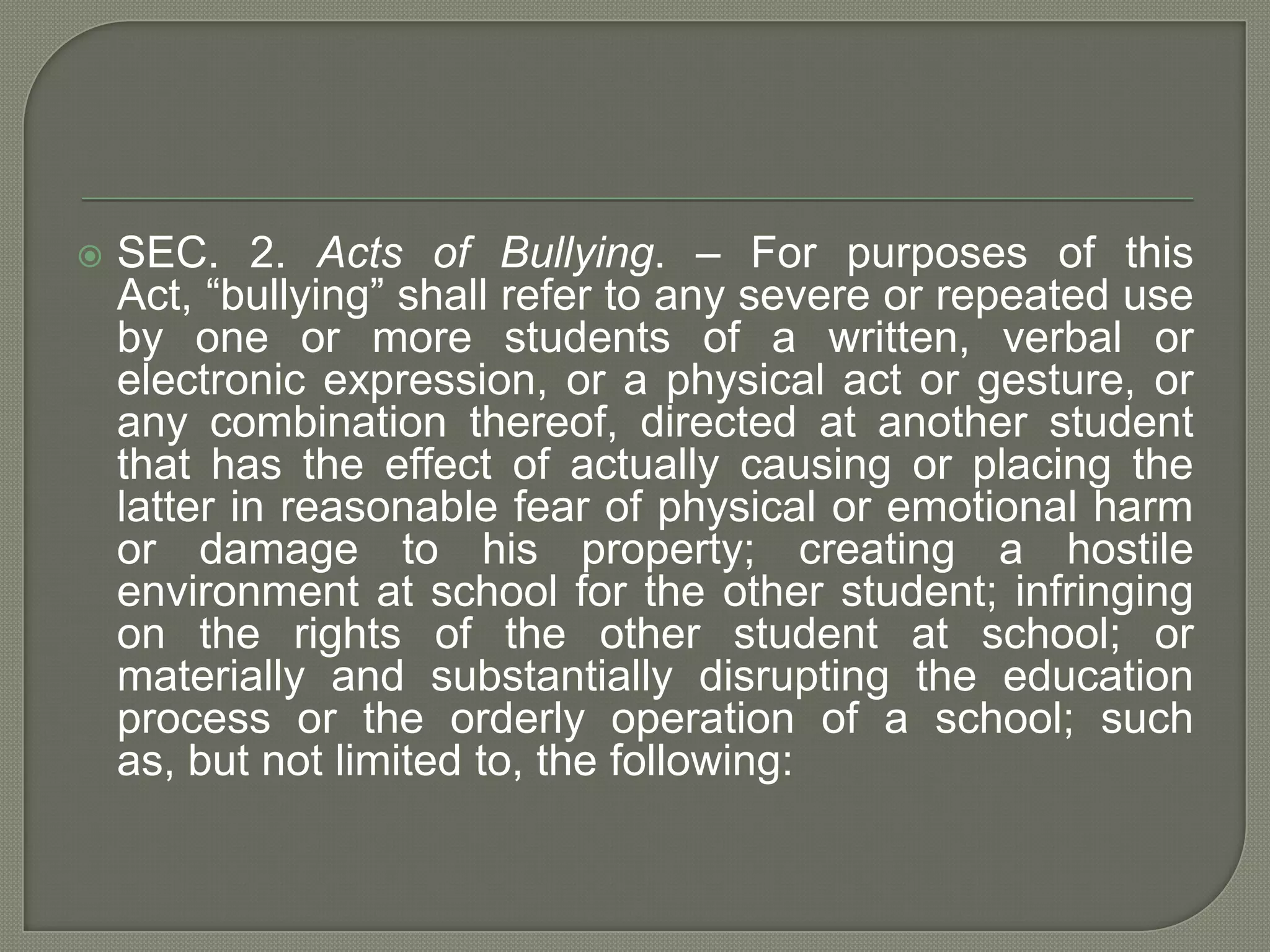 Anti bullying Philippines | PPTX