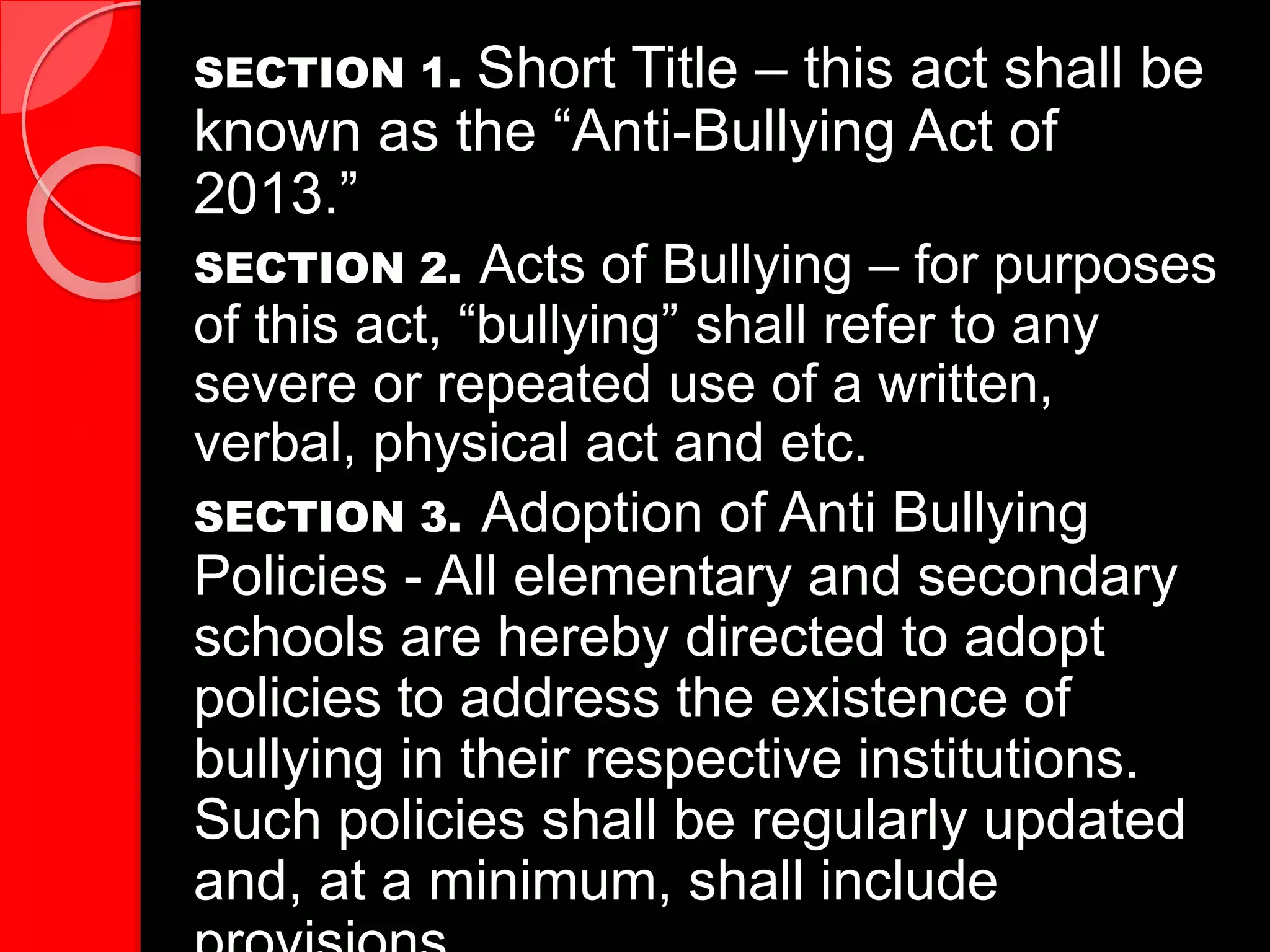 Anti bullying Act Powerpont Presentation | PPTX