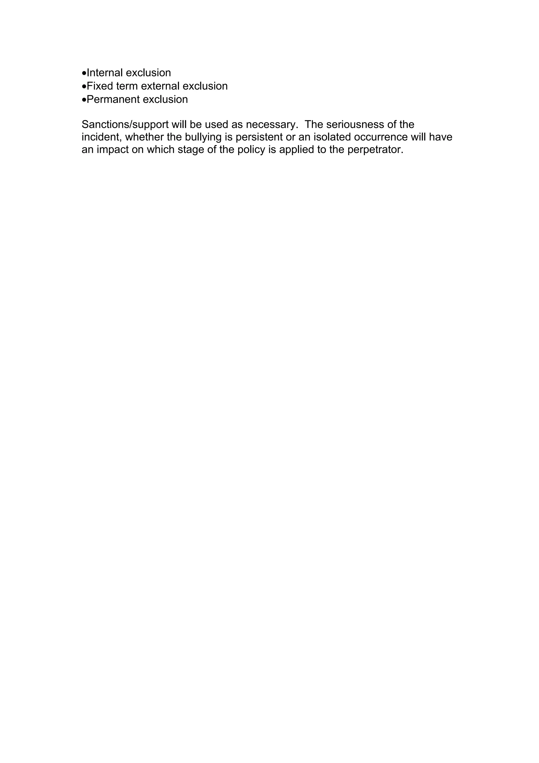 Anti Bullying Ploicy With Appendices | DOC