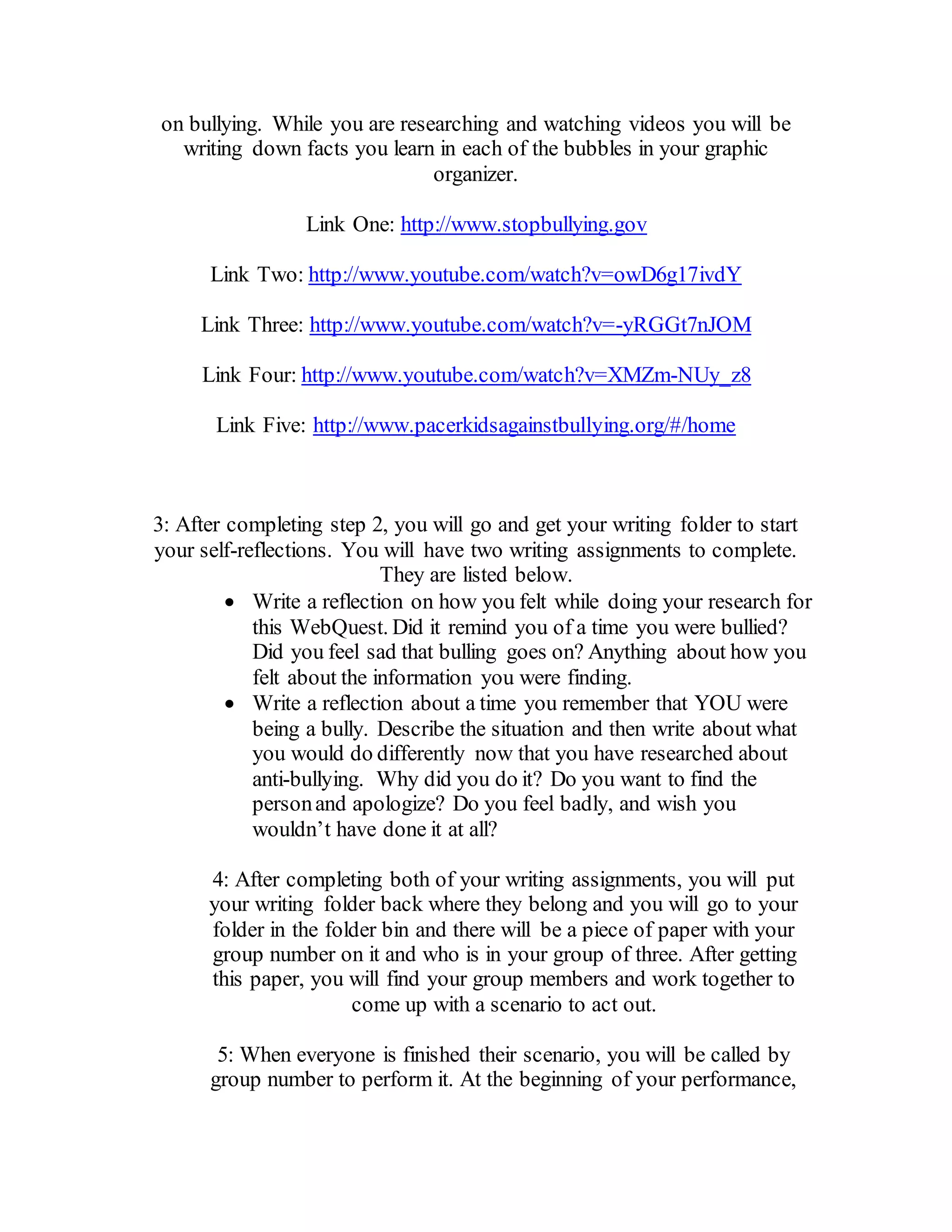 Anti-Bullying WebQuest | PDF