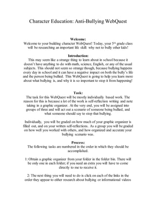 Anti-Bullying WebQuest | PDF