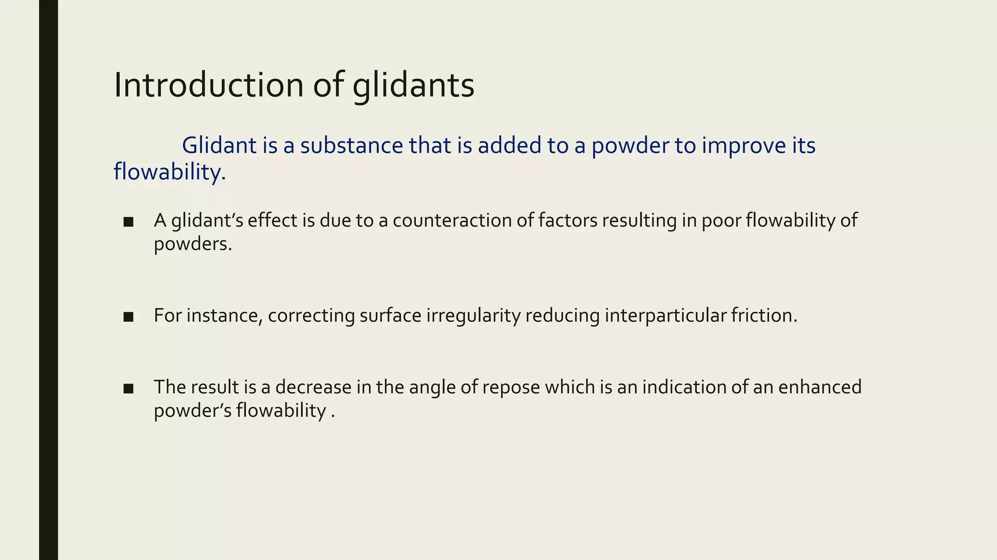 Anticaking agents and Glidants | PPTX