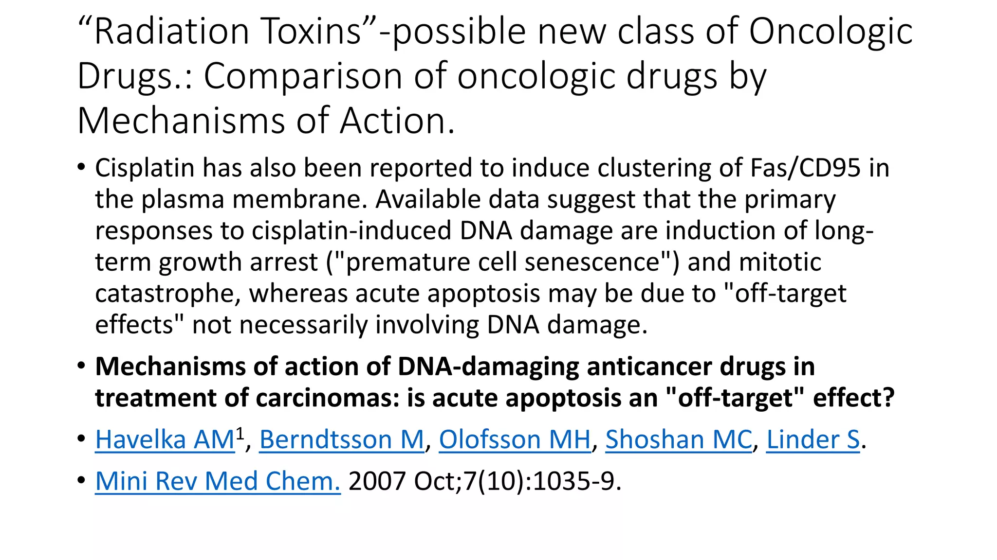 Cytotoxic Therapy. “Radiation Toxins”-possible new class of Anti Cancer ...