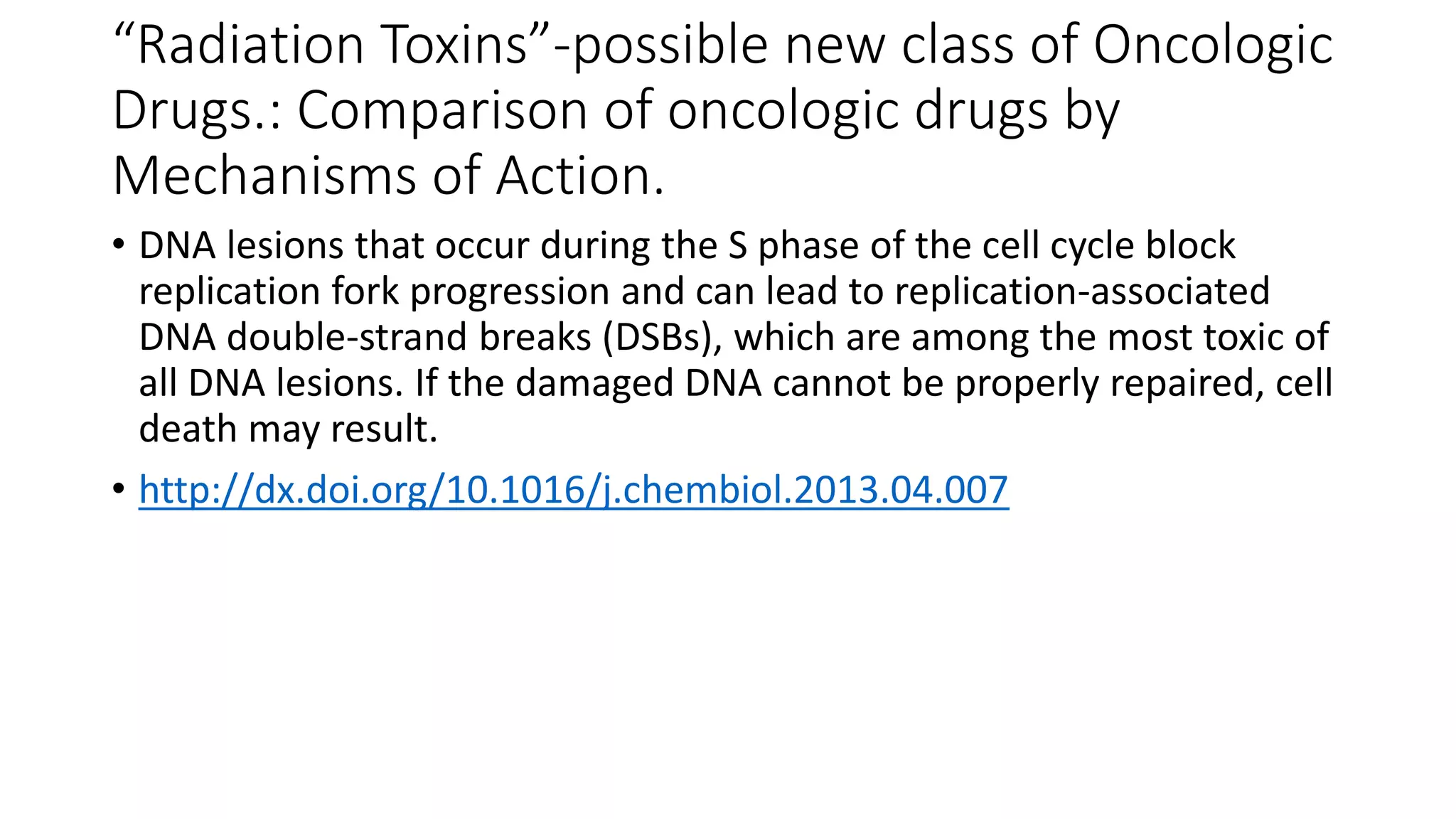 Cytotoxic Therapy. “Radiation Toxins”-possible new class of Anti Cancer ...