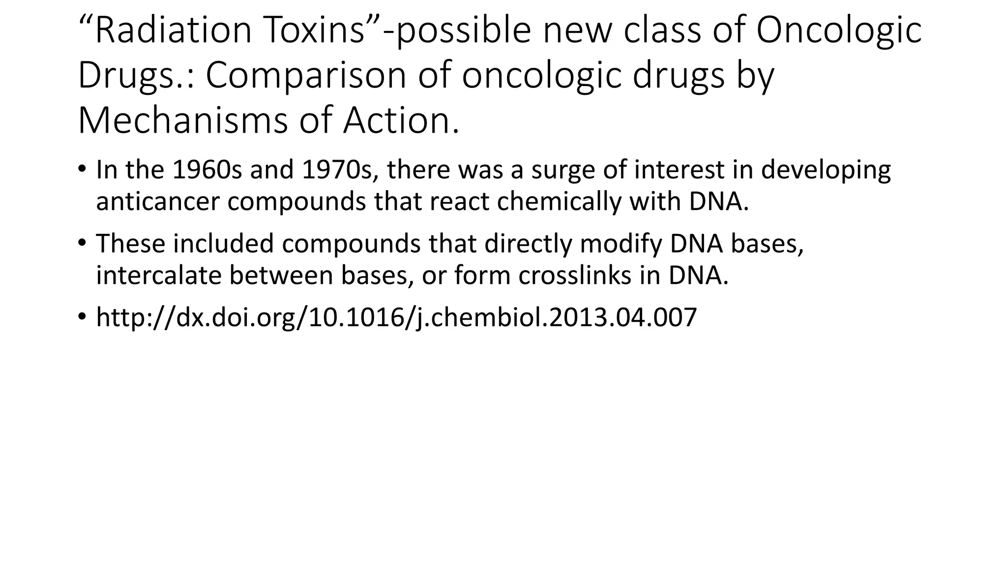 Cytotoxic Therapy. “Radiation Toxins”-possible new class of Anti Cancer ...