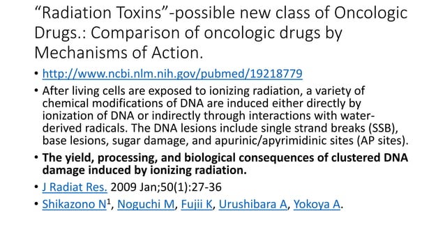 Cytotoxic Therapy. “Radiation Toxins”-possible new class of Anti Cancer ...