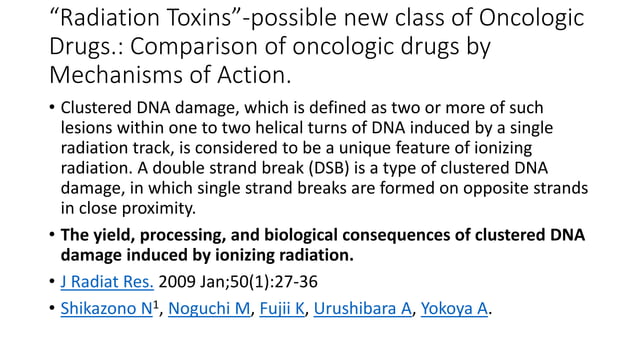 Cytotoxic Therapy. “Radiation Toxins”-possible new class of Anti Cancer ...