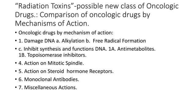 Cytotoxic Therapy. “Radiation Toxins”-possible new class of Anti Cancer ...