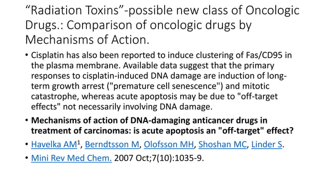 Cytotoxic Therapy. “Radiation Toxins”-possible new class of Anti Cancer ...
