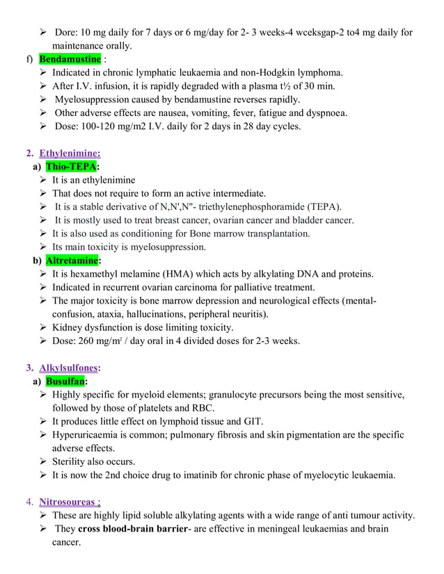 Anticancer drugs: Classification , general toxicity and Alkylating ...