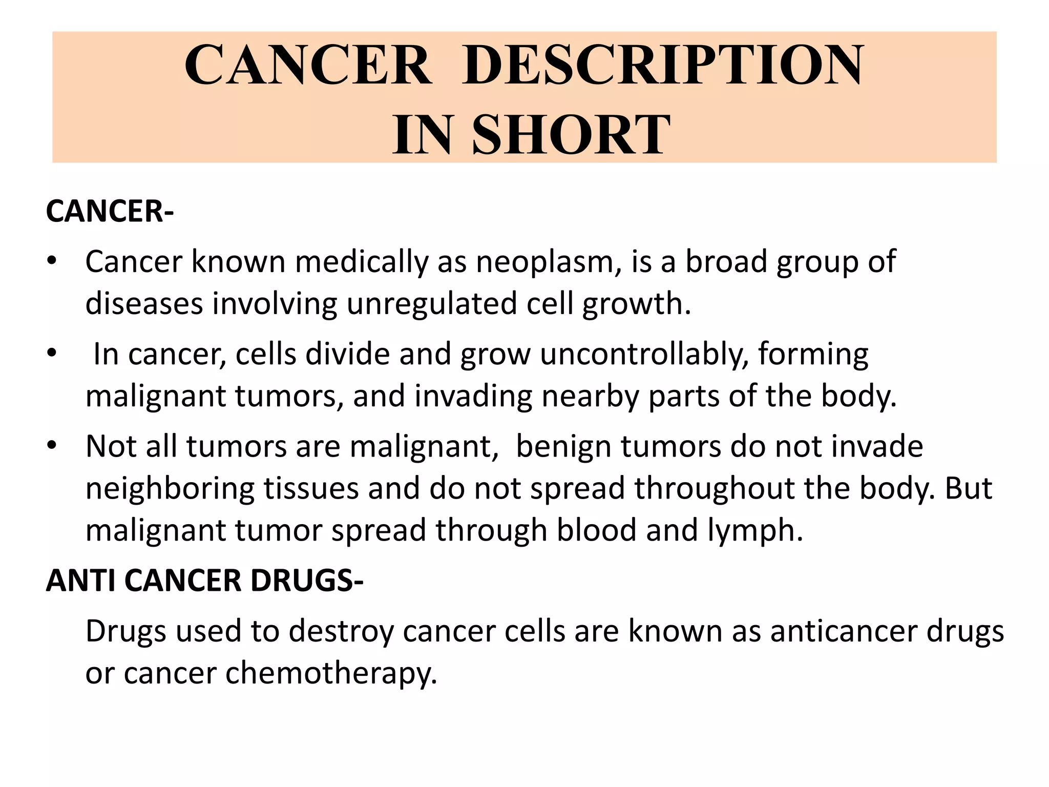 Anti cancerous drugs | PPTX