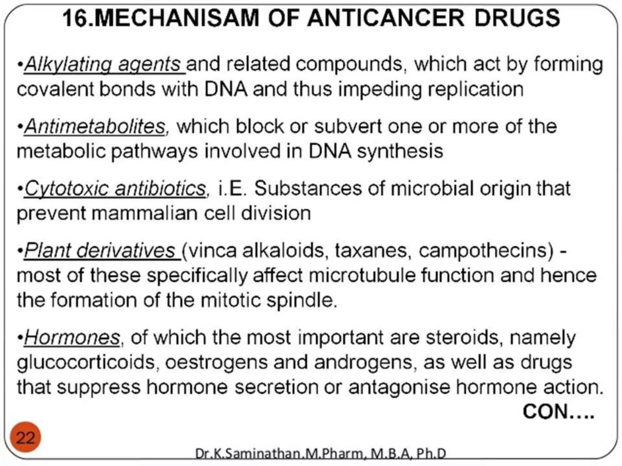 Anti cancerous drugs | PPTX