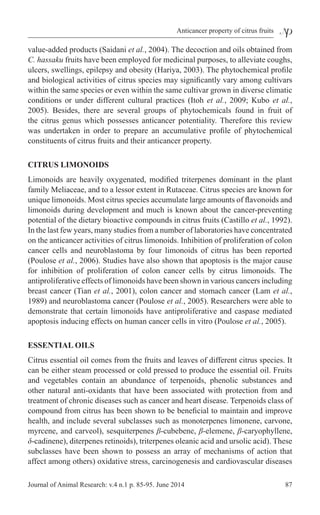 Anticancer phytochemicals of citrus fruits new | PDF