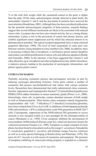 Anticancer phytochemicals of citrus fruits new | PDF