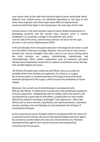 Anti cancer thesis 1 | PDF | Cancer | Diseases and Conditions